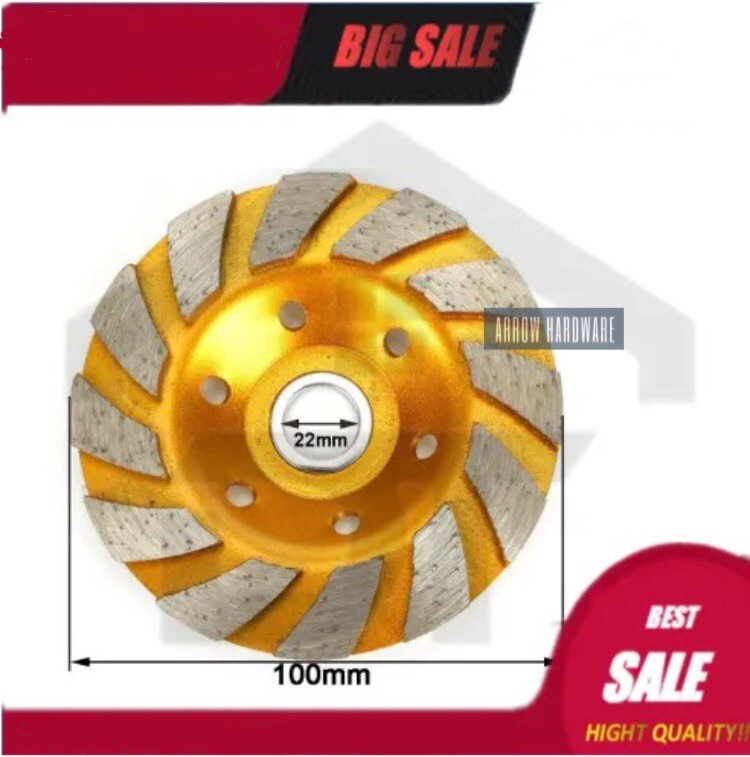 Diamond Cup Wheel 4" Concrete Grinding Disc Heavy Duty | Lazada