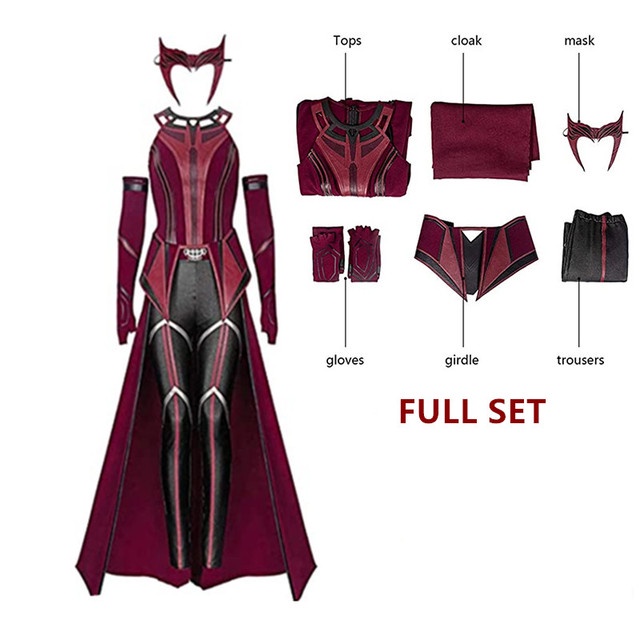 Wanda Vision Scarlet Cosplay Witch Maximoff Cosplay Costume Halloween ...