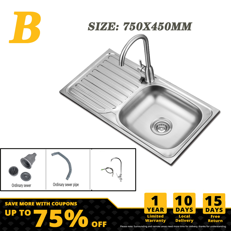 Stainless Steel Kitchen Sink Portable Sink With faucet Stand Countertop ...