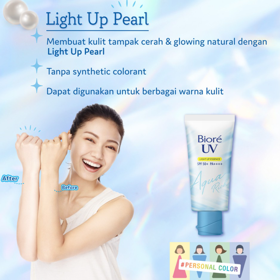 BIORE UV Aqua Rich Watery Essence/Gel Sunscreen Rich Water SPF 50+ PA++++ BIORE UV Light Up Aqua ...