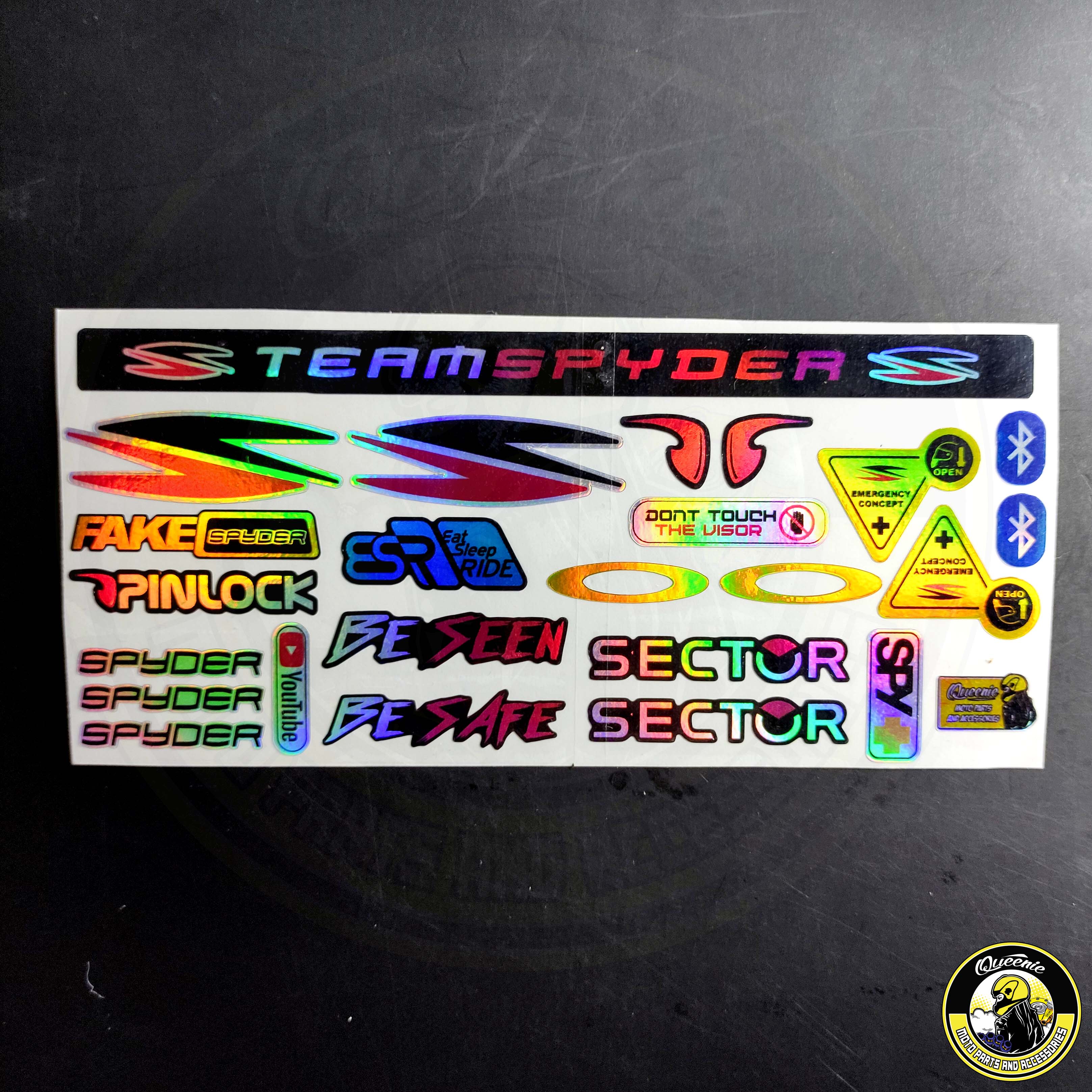 Helmet Visor Hologram Reflective Decals Outdoor Laminated Stickers for ...