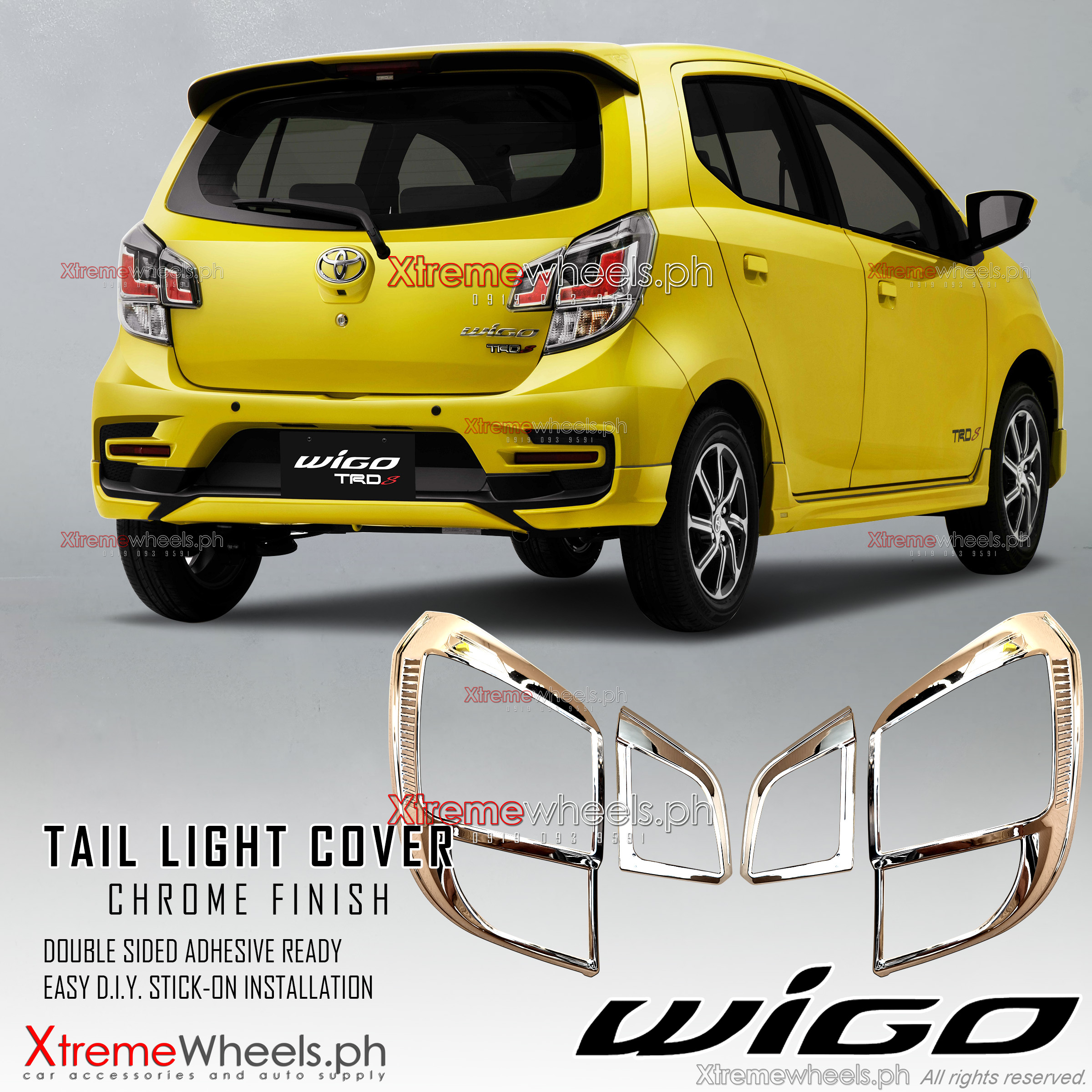 Toyota Wigo 2017-2021 New Designed Rear Bumper Tail Light Garnish Cover ...
