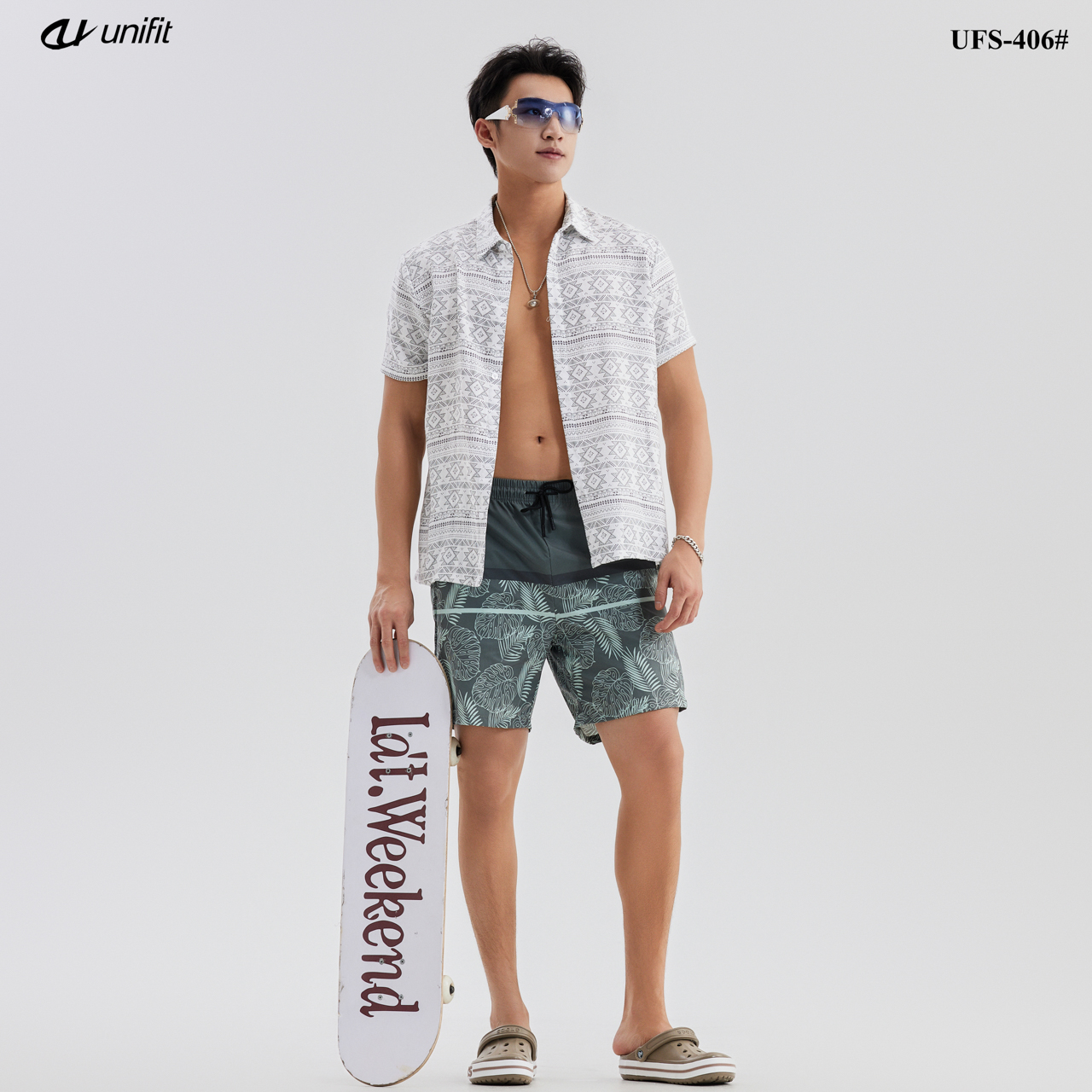 UNIFIT Men's Puff Grid Board Shorts Above The Knee Beach Short Menswear Lingerie UFS-406 | Lazada PH