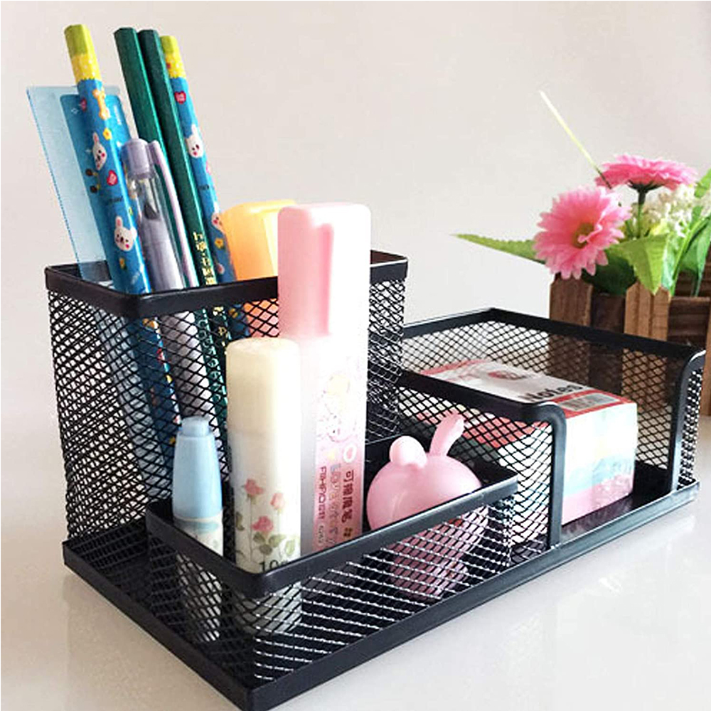 Akape 3 in 1 Multipurpose Office Stationery Pen Holder [BLACK] | Lazada PH