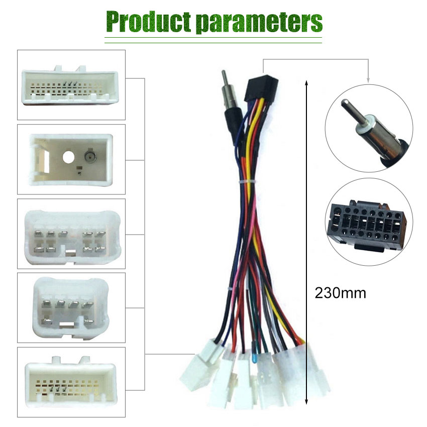 Car Radio Cable 16pin Plug Play Power Cable Socket Toyota Series For ...