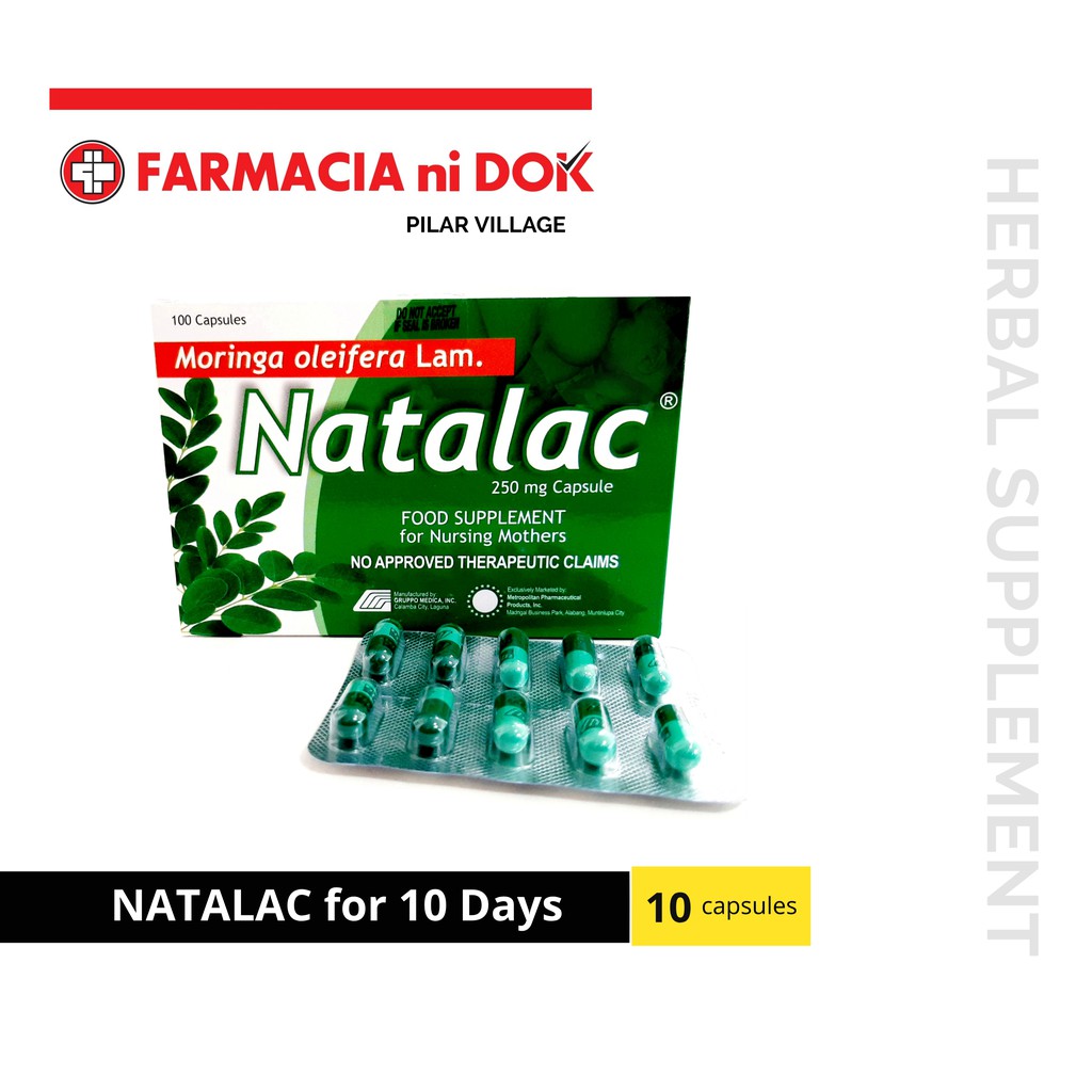 Natalac Malunggay Leaves (Moringa Oleifera) 250mg Capsules for 10 Days ...
