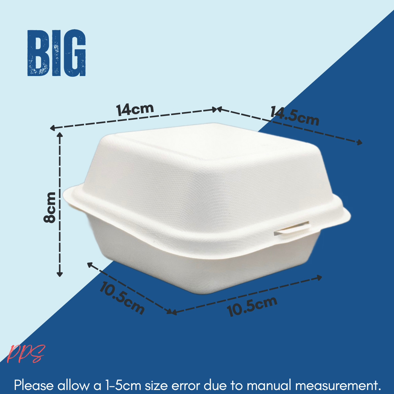 10pcs Bagasse Bento Clamshell Box Sugarcane Bento Box Cake Box Burger ...