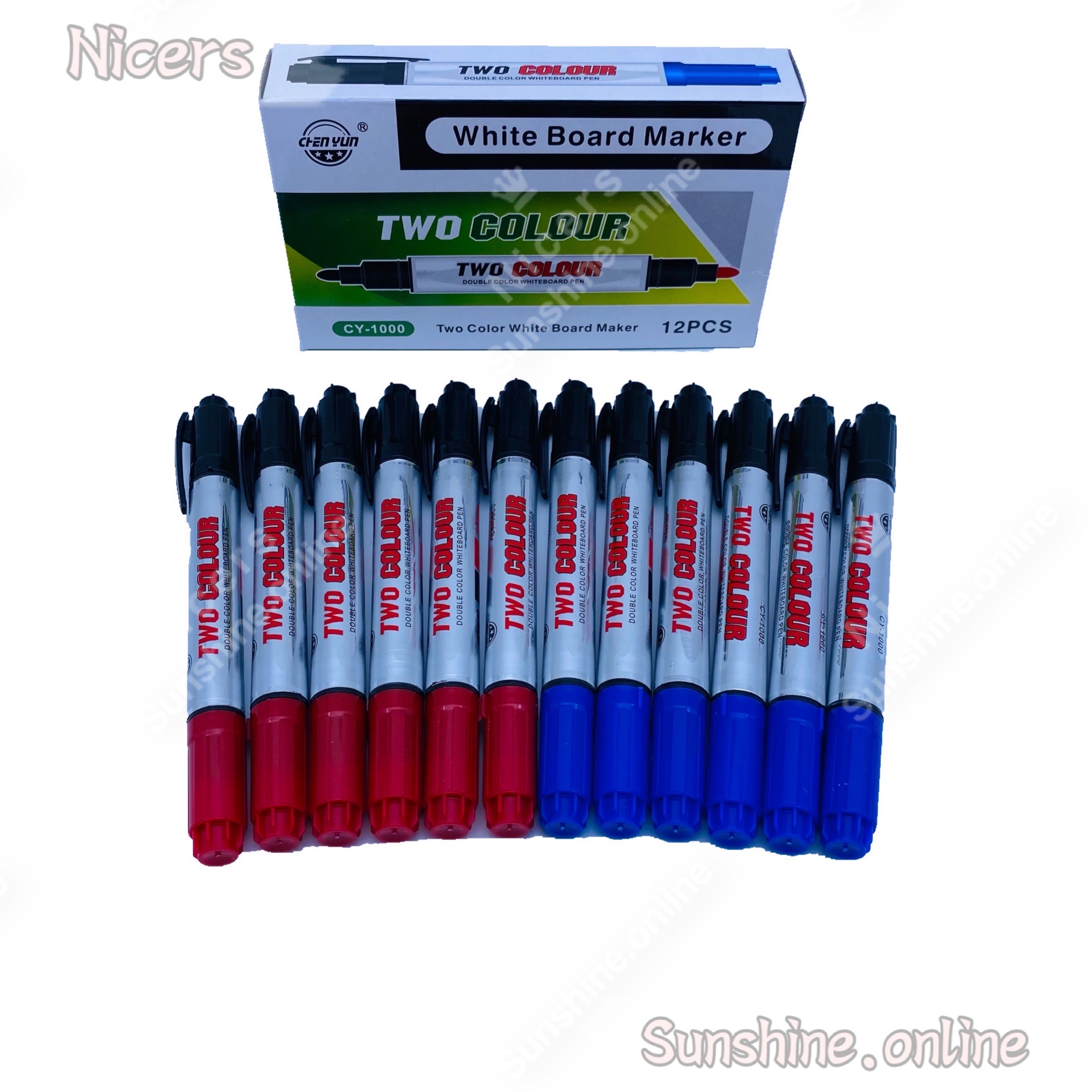 12pcs Two Color White Board Marker Pen CY-1000 | Lazada PH