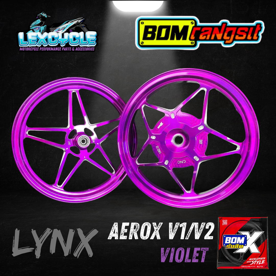 Bom Rangsit BomX Lynx Cnc Mags Aerox V1/V2 Star Mags 14s 5 Spokes | Lazada PH