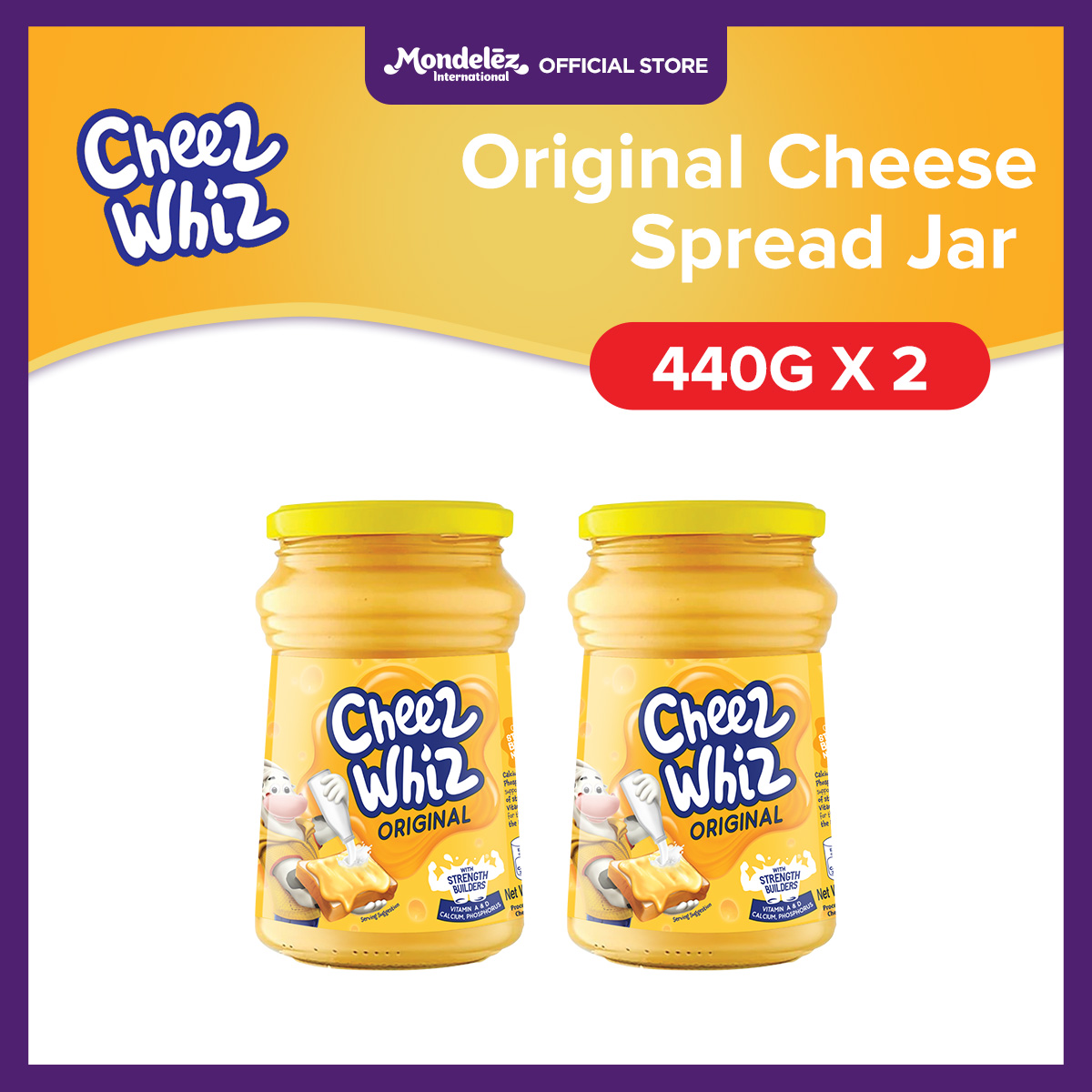 Cheez Whiz Jar - Original Cheese Spread 440g with Vitamin A & D ...