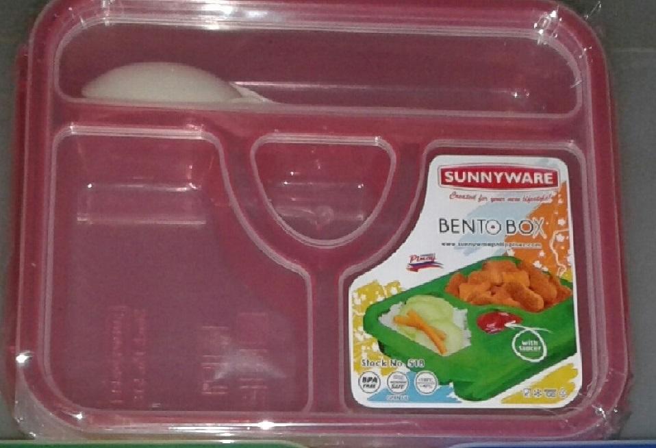 1pc Sunnyware 518 Bento Box w/ Sauce Pocket & Spoon & Fork | Lazada PH