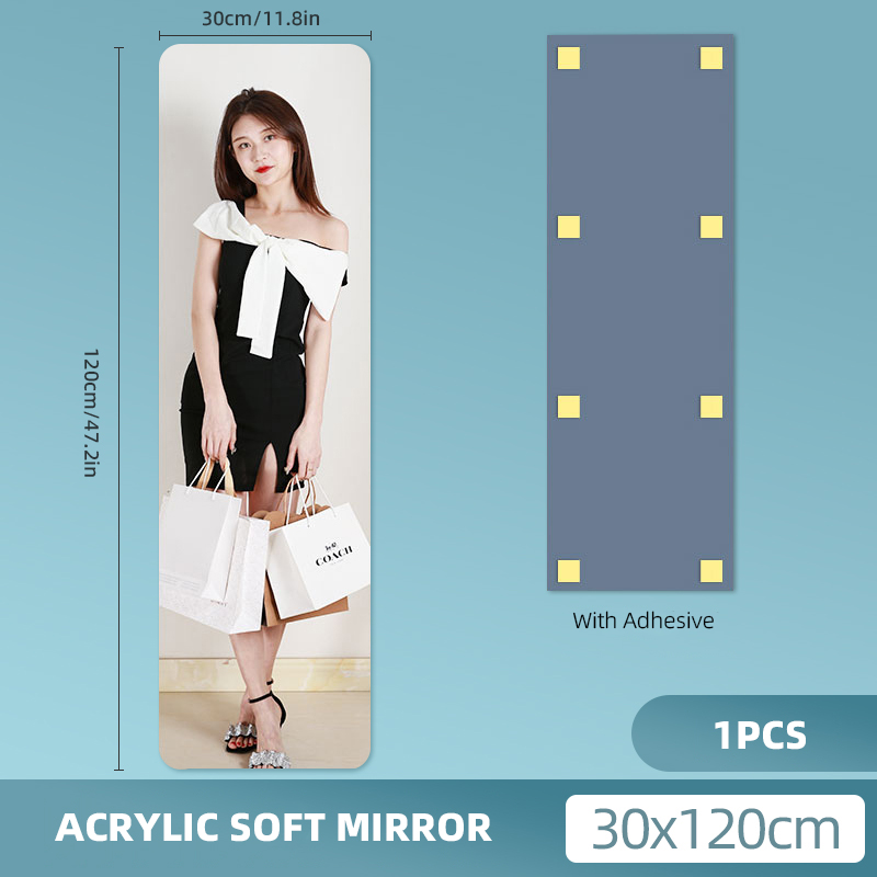 150X40CM Wall Mirror Whole Body Wall-mounted Self-adhesive Mirror HD ...