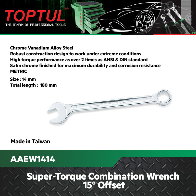 Toptul Super-Torque Combination Wrench 15° Offset | Lazada PH
