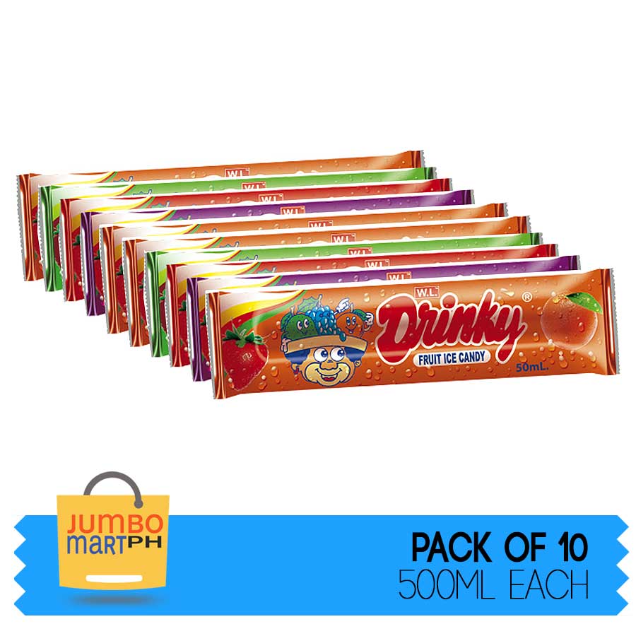 WL FOODS DRINKY FRUIT ICE CANDY 50ML EACH / PACK OF 10 / ASSORTED ...