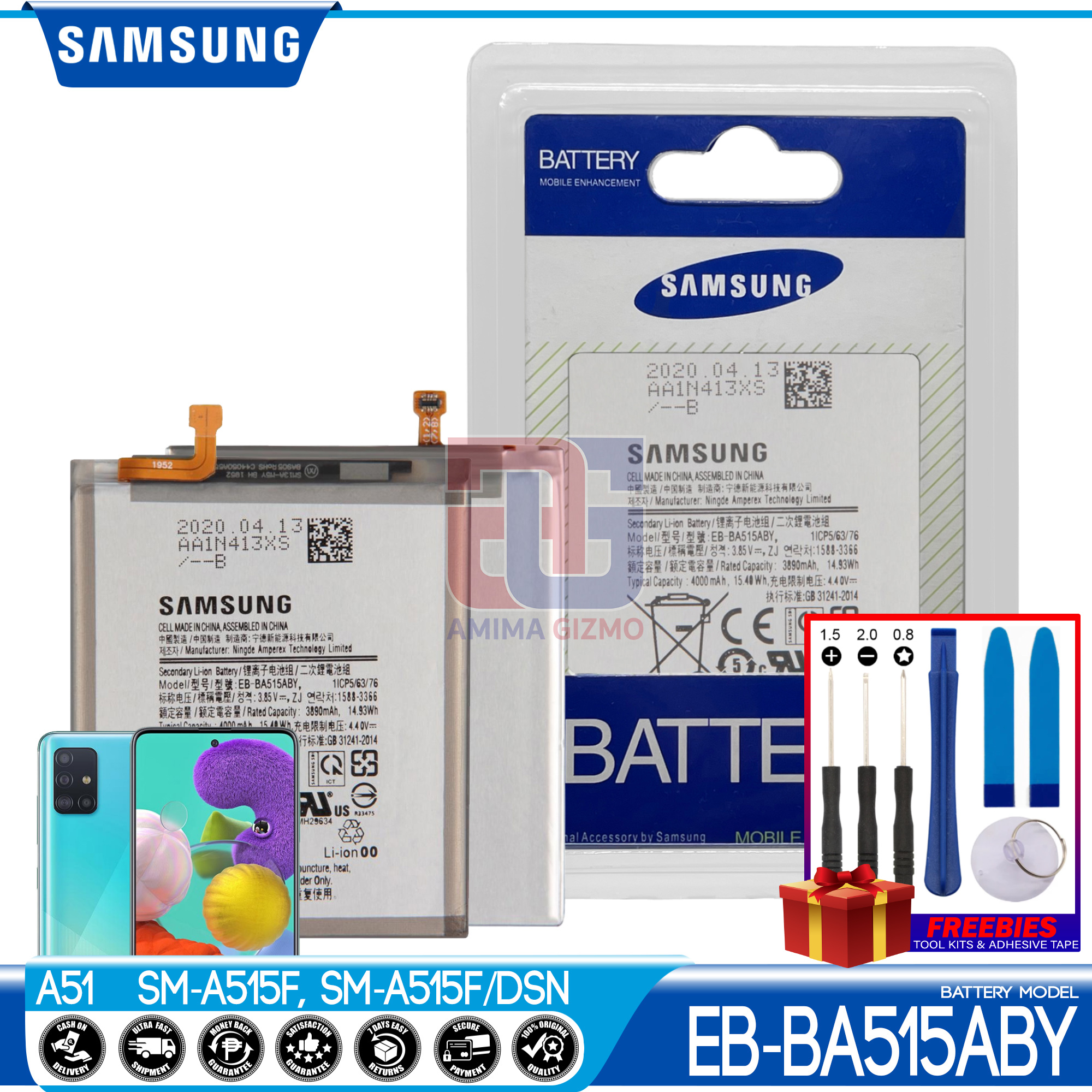 Samsung Galaxy A51 Battery Original Quality and Capacity Model EB ...