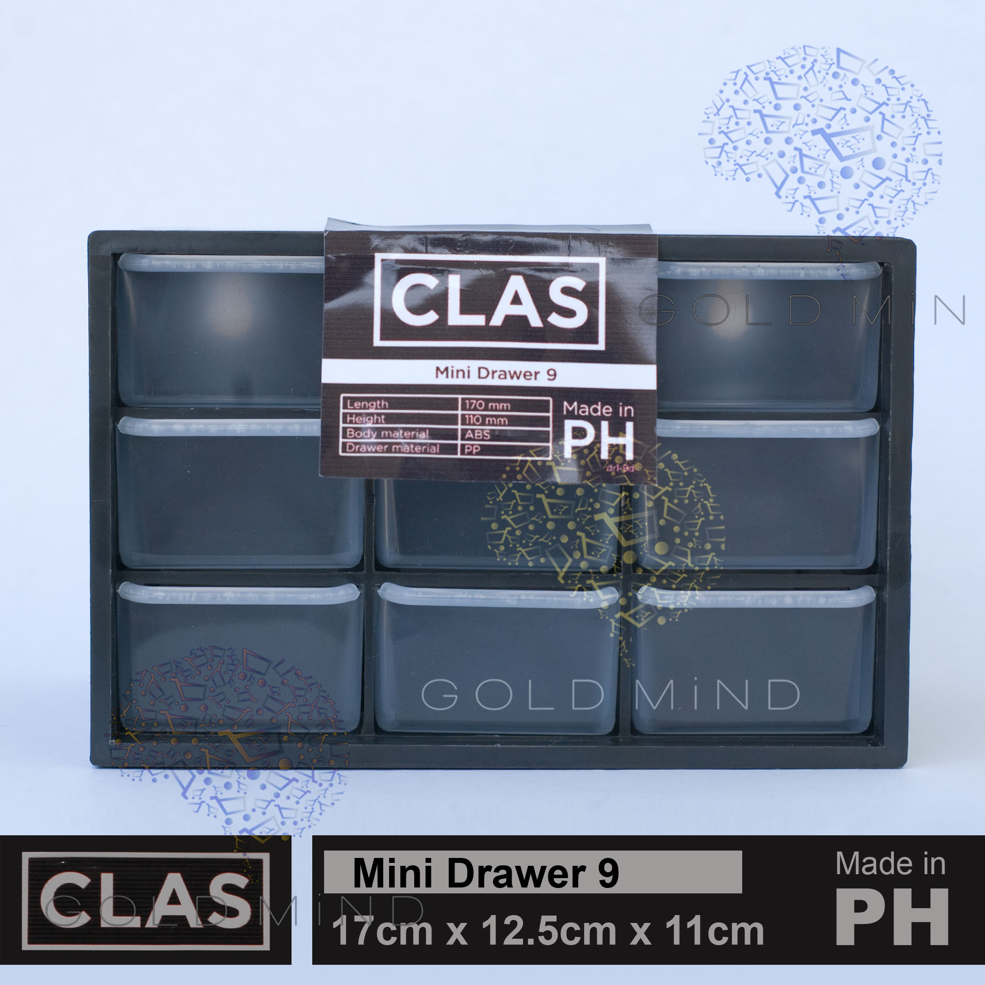 CLAS 9 Mini Utility Drawers Desk Organizer, plastic small item storage ...