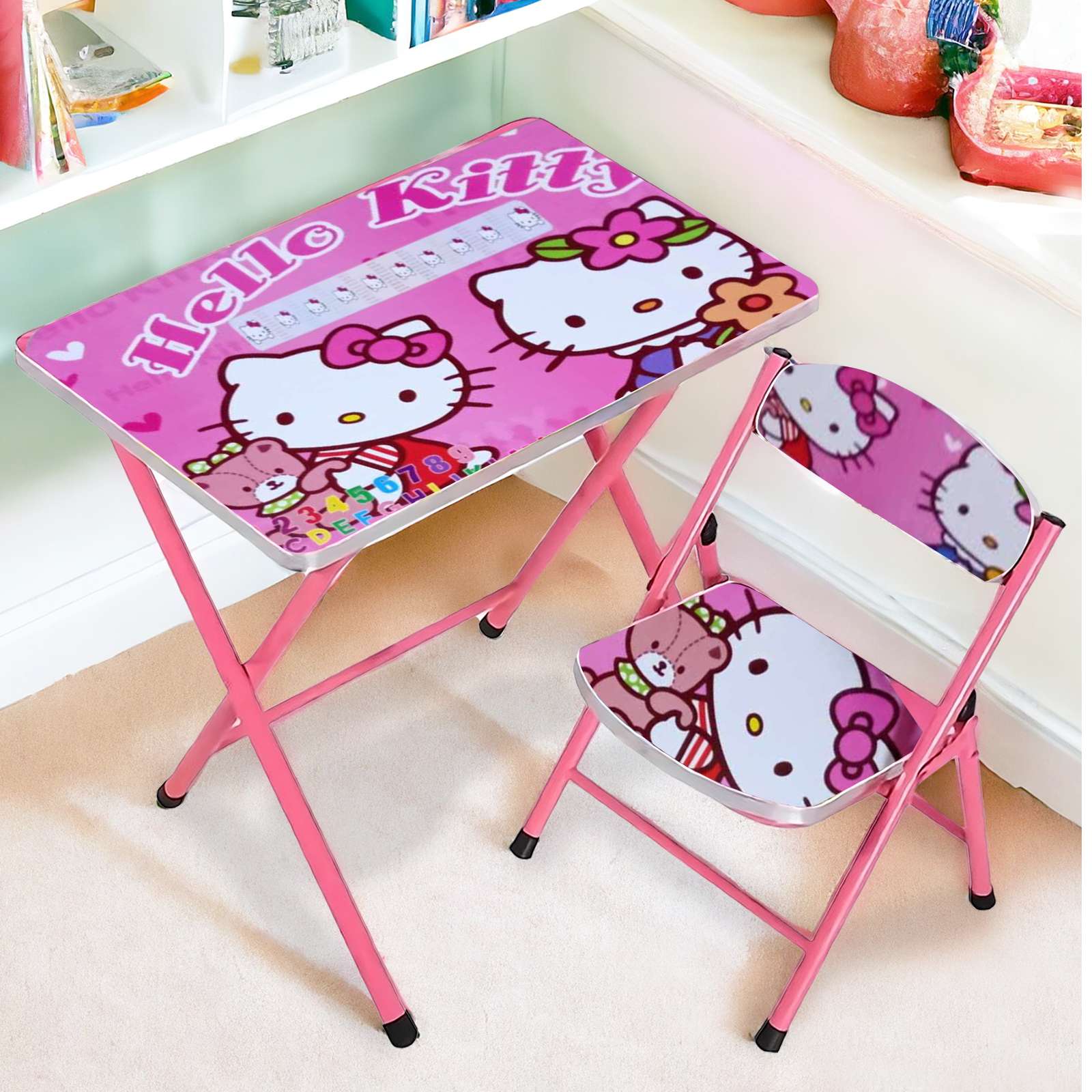 YOKOHAMA - Japan Foldable Kids Study Learning Table With Chair Cartoon ...