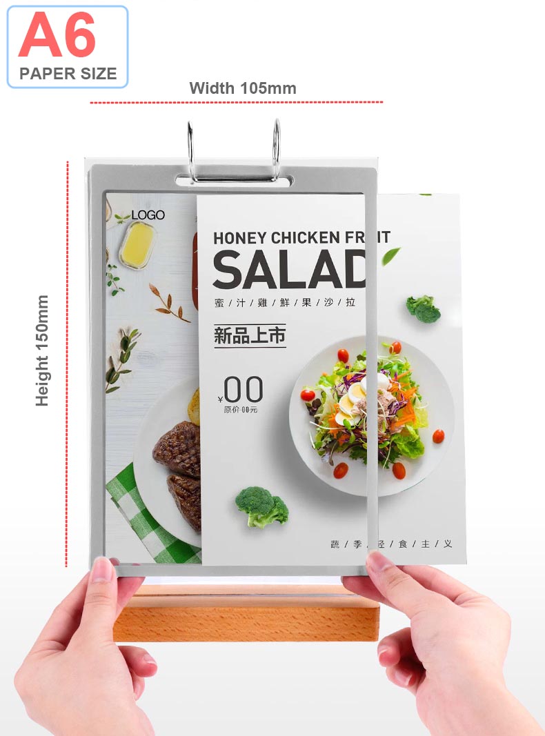 Menu stand disply A4 A6 Milktea Store Poster display Restaurant Menu ...