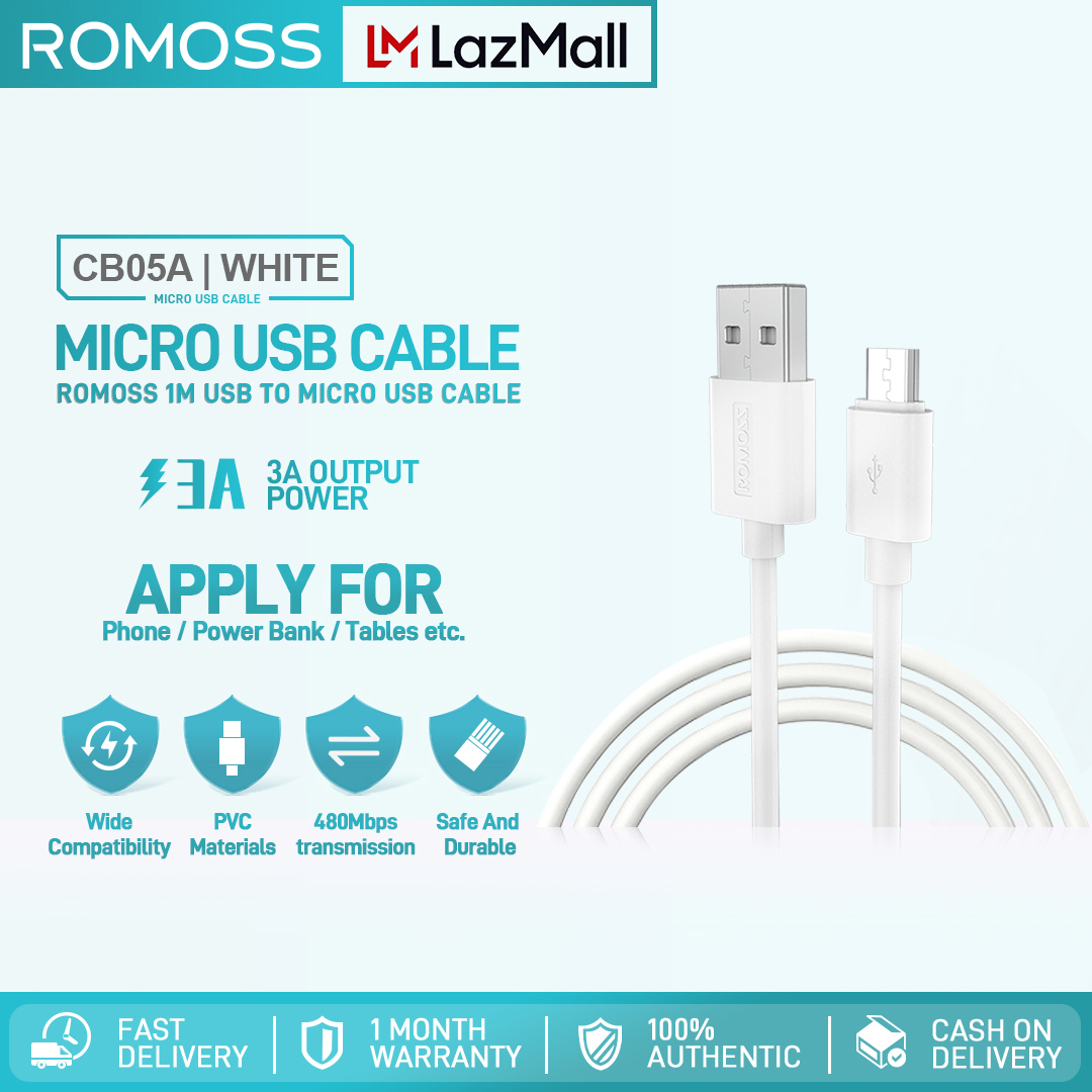 Romoss CB05A Micro USB Charging Cable Upgraded version 3A Fast Charge ...