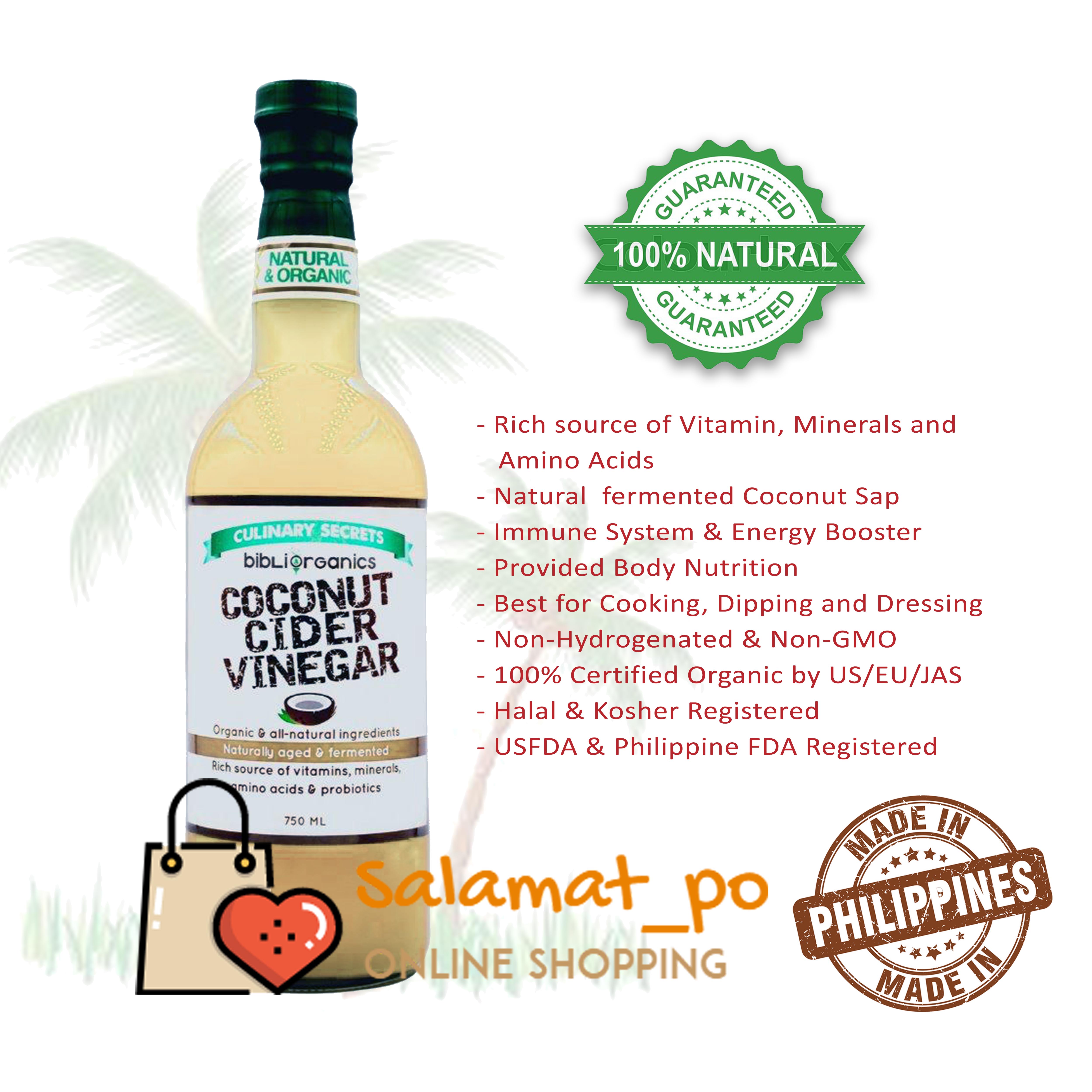 Bibliorganics Coconut Cider Vinegar 750ml | Lazada PH