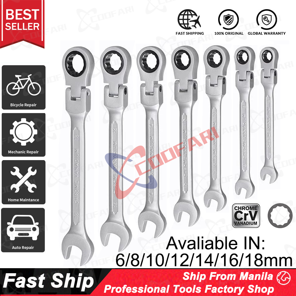 Flexible Ratchet Gear Spanner Combination Wrench 6mm 8mm 10mm 12mm 14mm ...