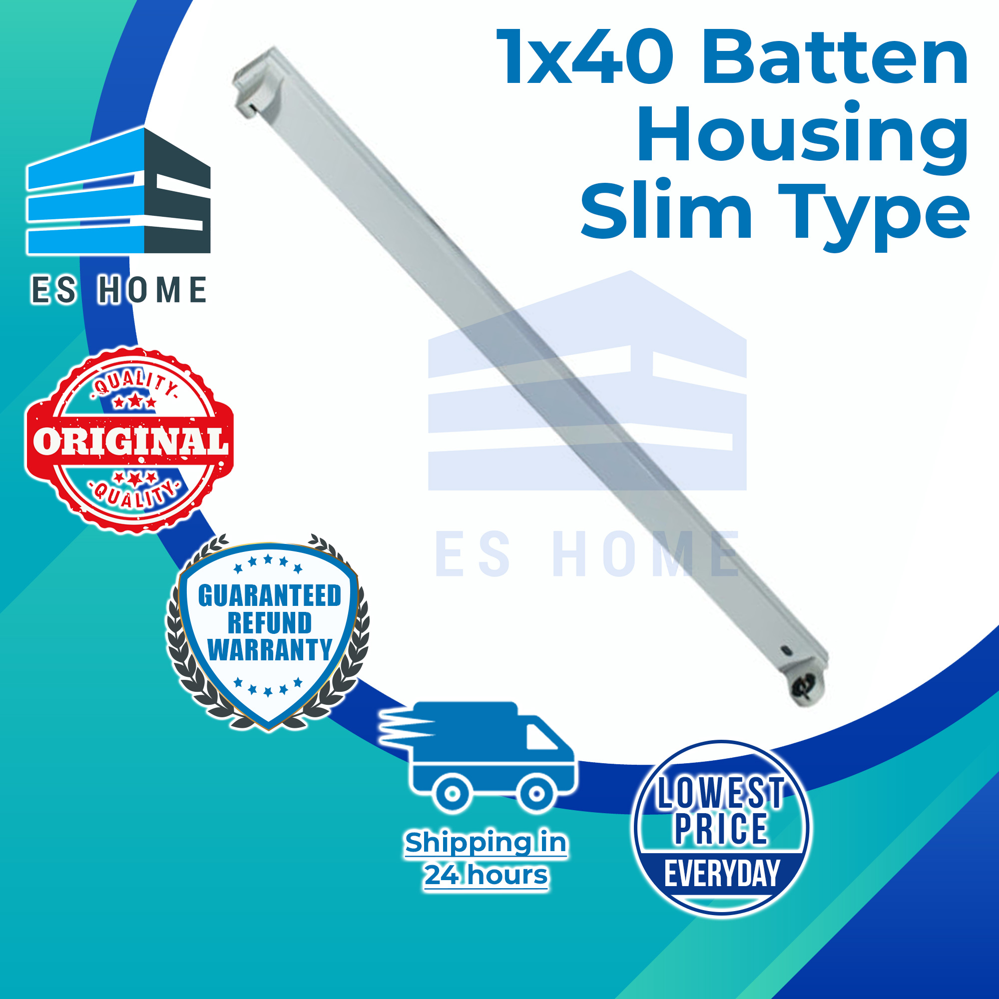 1x40 T8 Tubelight Box Type Batten Housing Slim Type Heavy Duty Easy to ...