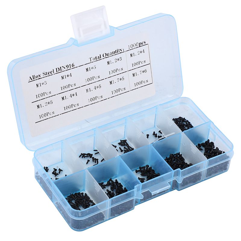 1000 Pcs M1 M1.2 M1.4 M1.7 Phillips-Head Miniature Screws Electronic ...