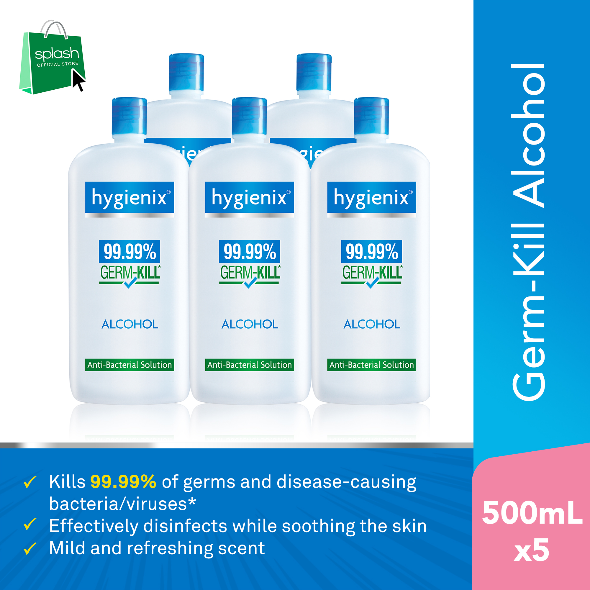 Hygienix Germ Kill Alcohol 500mL set of 5 | Lazada PH