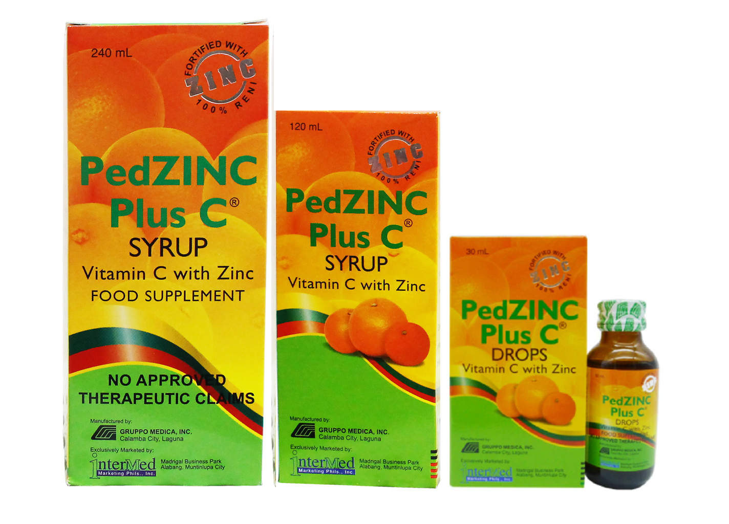 PEDZINC Plus Vitamin C with Zinc Syrup 240ml, 120ml, Drops 30ml | Lazada PH