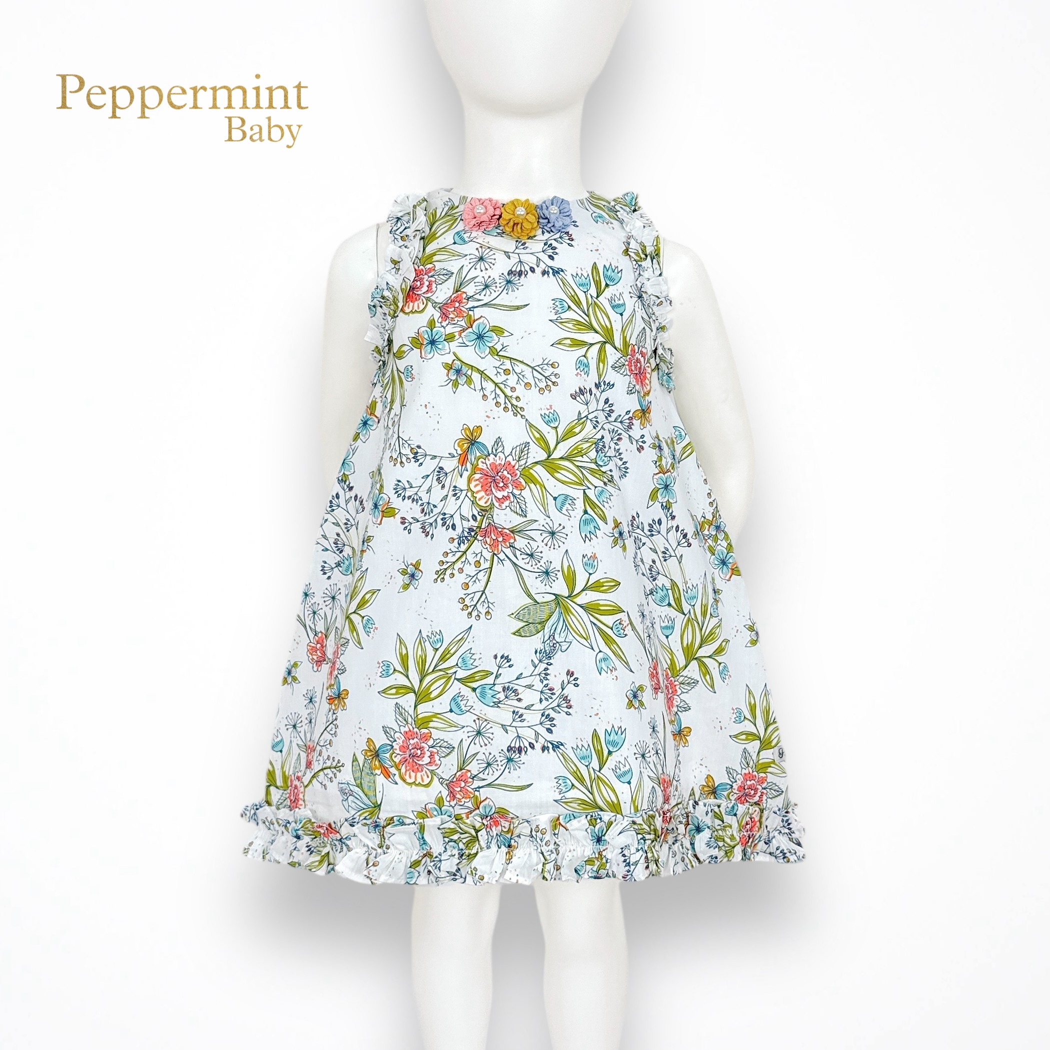 Peppermint Baby Jilly Dress (Floral/Blue/Green) | Lazada PH