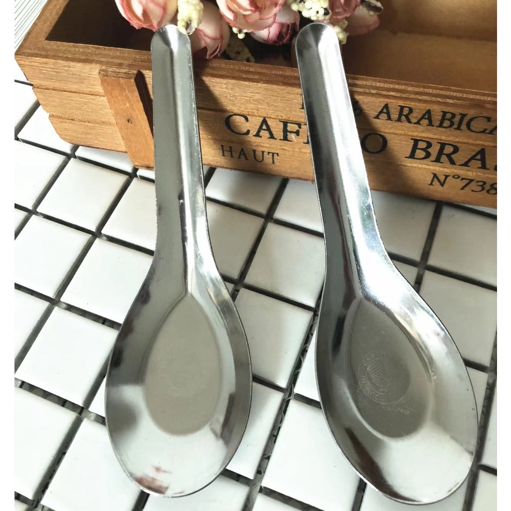 Thick Small Stainless Steel Flat Bottom Spoon | Lazada PH