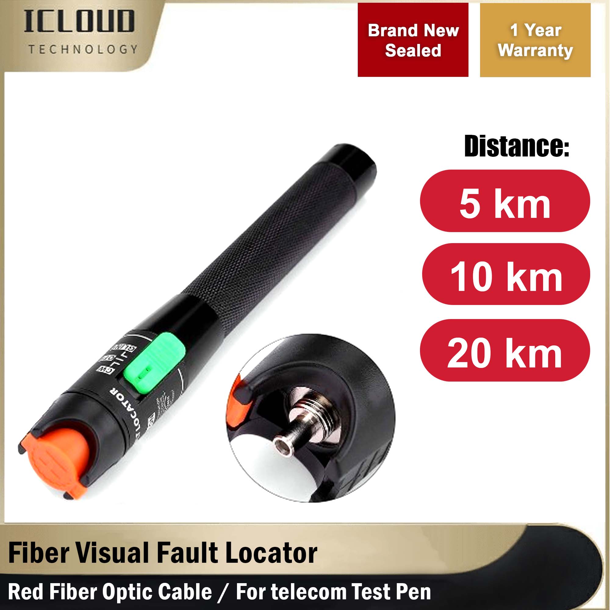 Fiber Visual Fault Locator / Red Fiber Optic Cable / For telecom Test ...