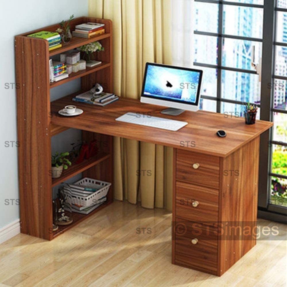 STS Office Computer Desk, Desk Large PC Gaming Desk Study Table with 3 ...
