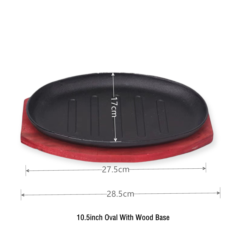 UNIP. Cast Iron Sizzling Plate Sisig plate Sizzling plate With Wood ...