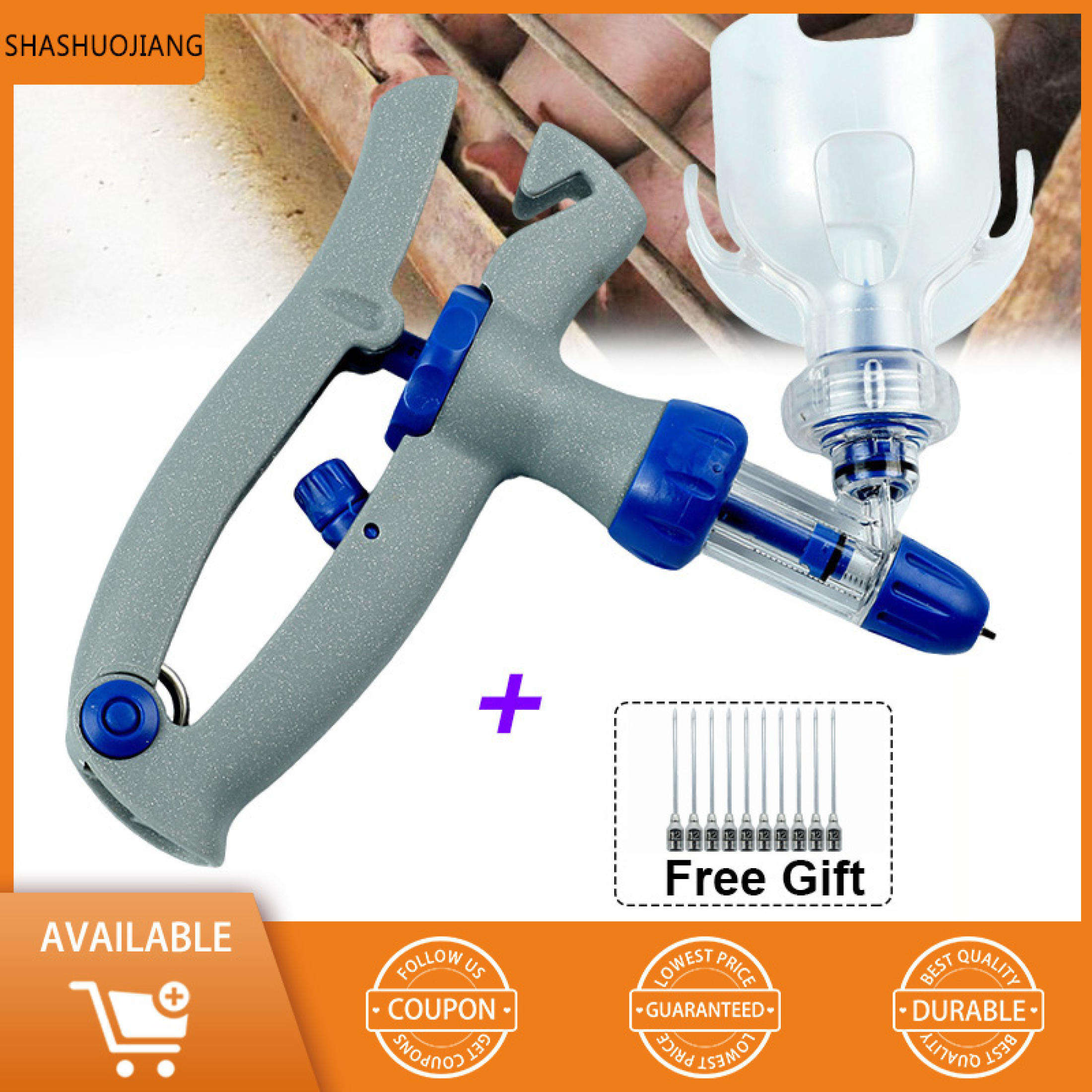 1ML/2ML/5ML Veterinary Continuous Injector Vaccine Injection Poultry ...