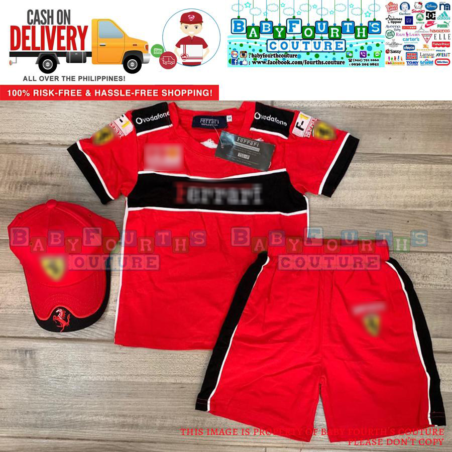 F1 Racer Baby Clothes for Boys Costume Shirt, Short and Cap Terno for ...
