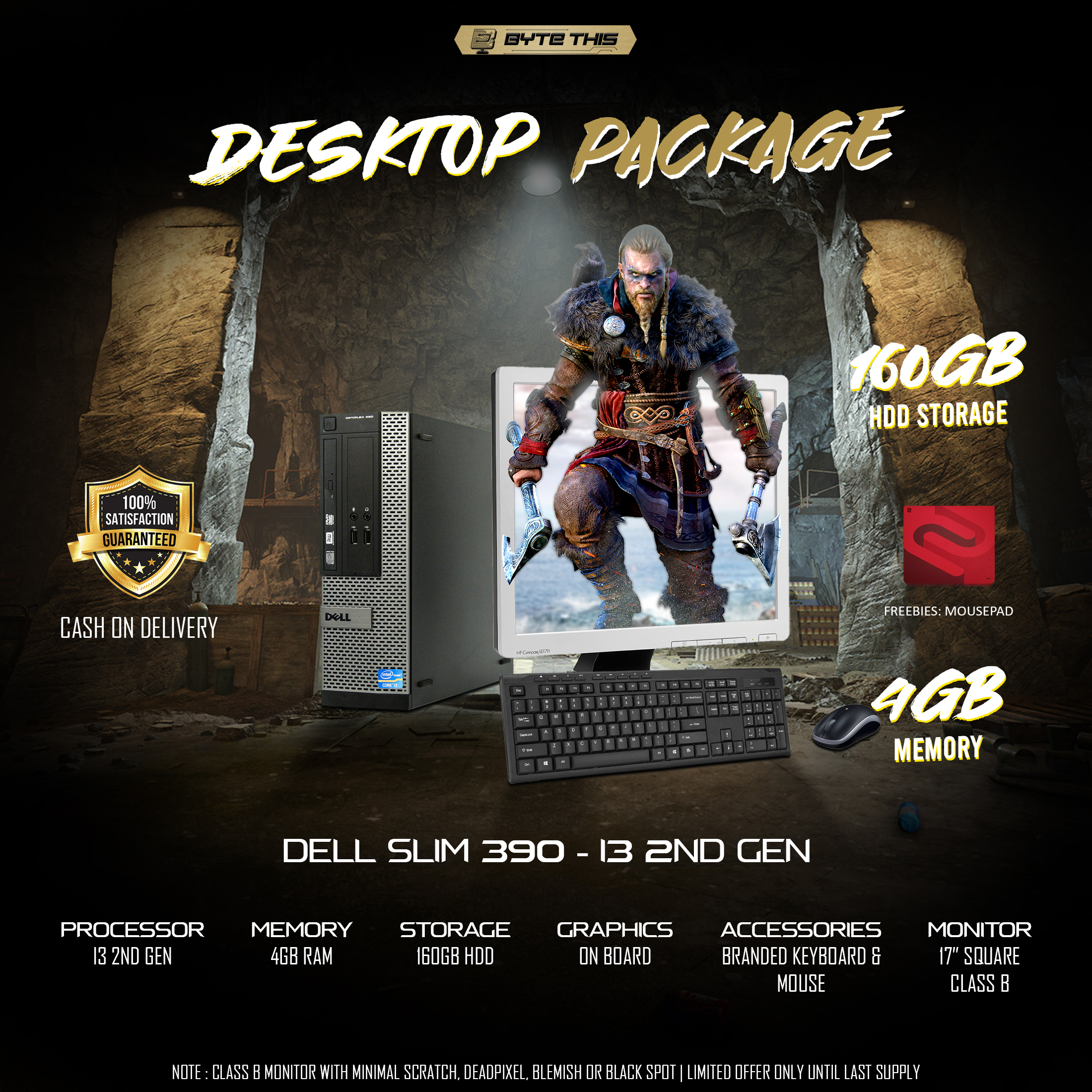 DESKTOP PACKAGE SLIM 390 I3 2ND GEN 17 SQUARE MONITOR | REFURBISHED | BYTE THIS | Lazada PH