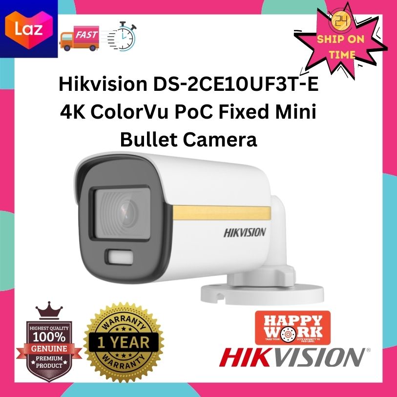 Hikvision DS-2CE10UF3T-E 4K ColorVu PoC Fixed Mini Bullet Camera ...