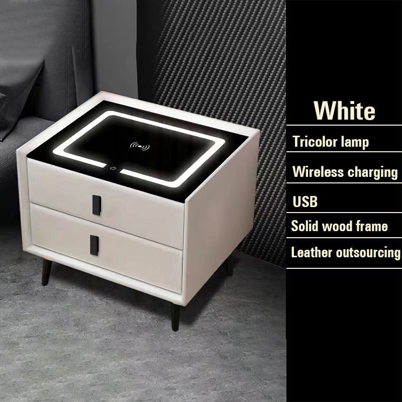 JVIALTETY Bedside table Intelligent bedside table Wireless charging ...