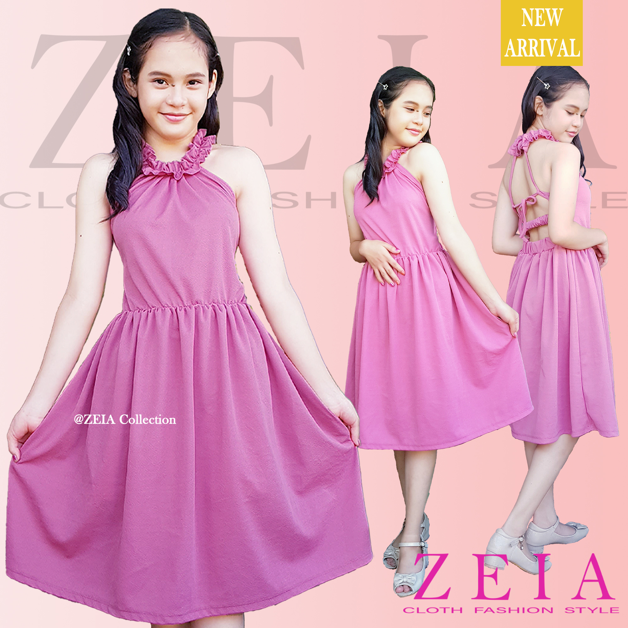 ZEIA SAMANTHA KIDS DRESS SEXY BACK FIT 8-13 PRE-TEENS MADE IN SOFT CREPE FABRIC | Lazada PH