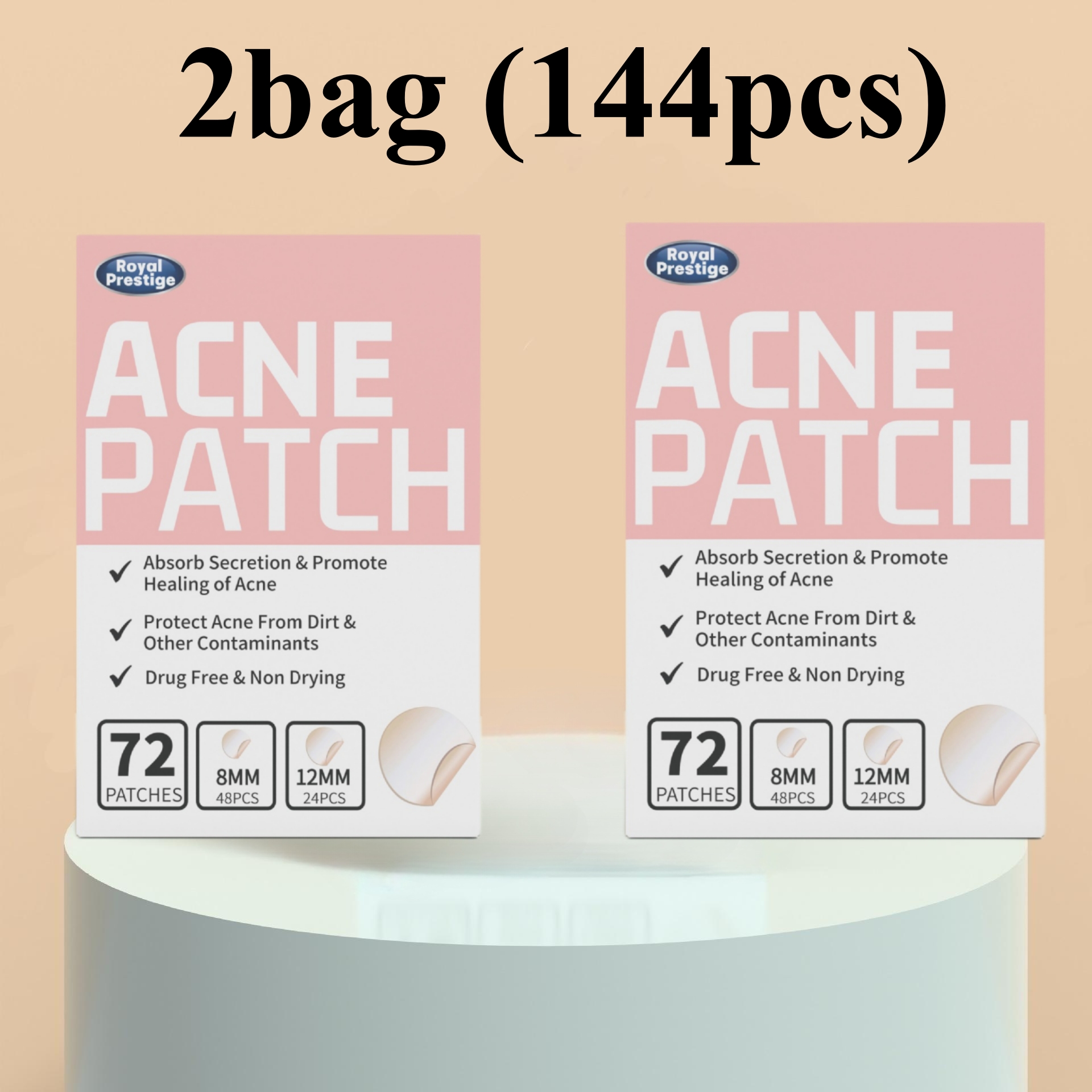 EFFECTIVE 72PCS Waterproof Acne Pimple Patches Hydrocolloid Stickers ...