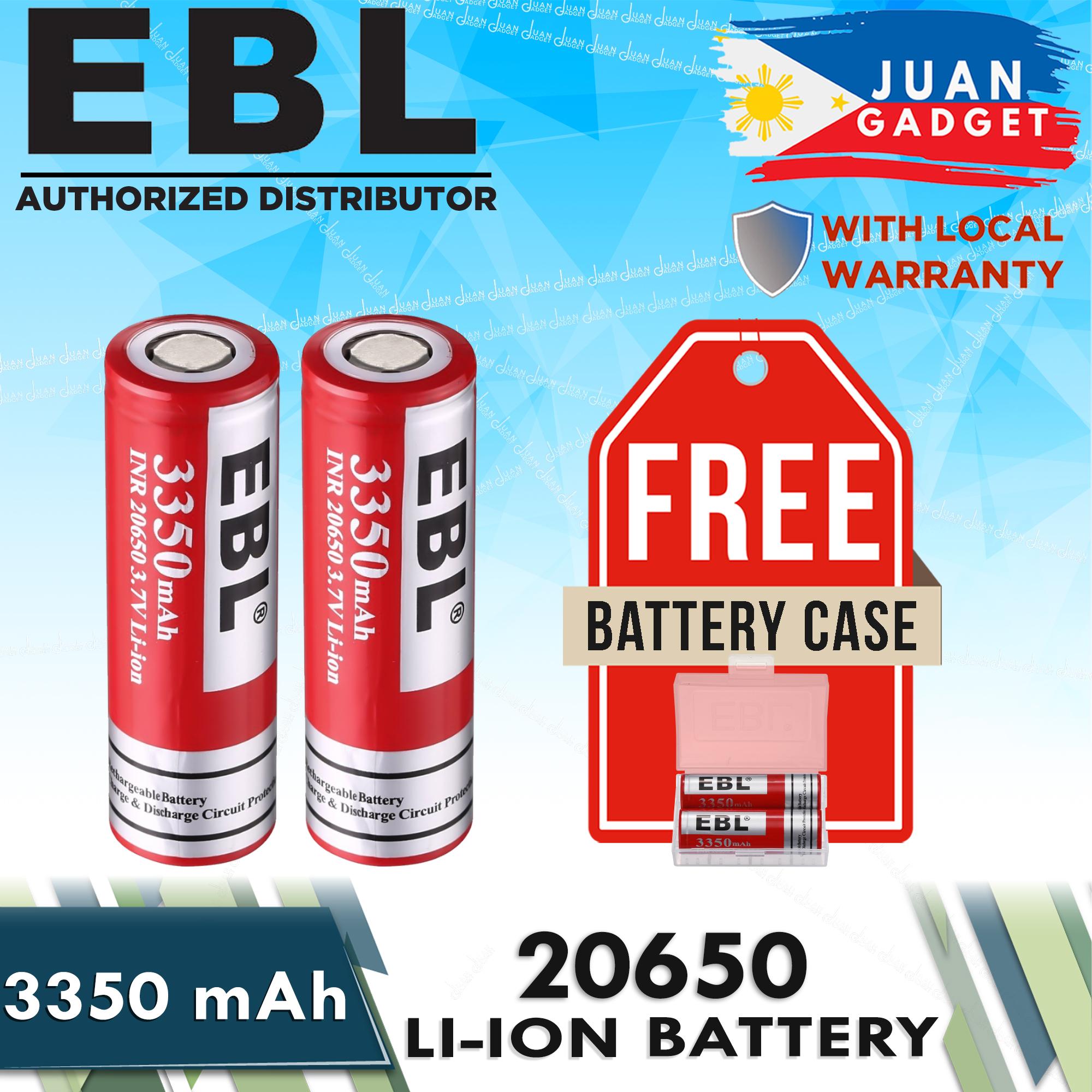 EBL 20650 3.7V Lithium Battery 3350mAh Rechargeable Battery, 2 pieces ...