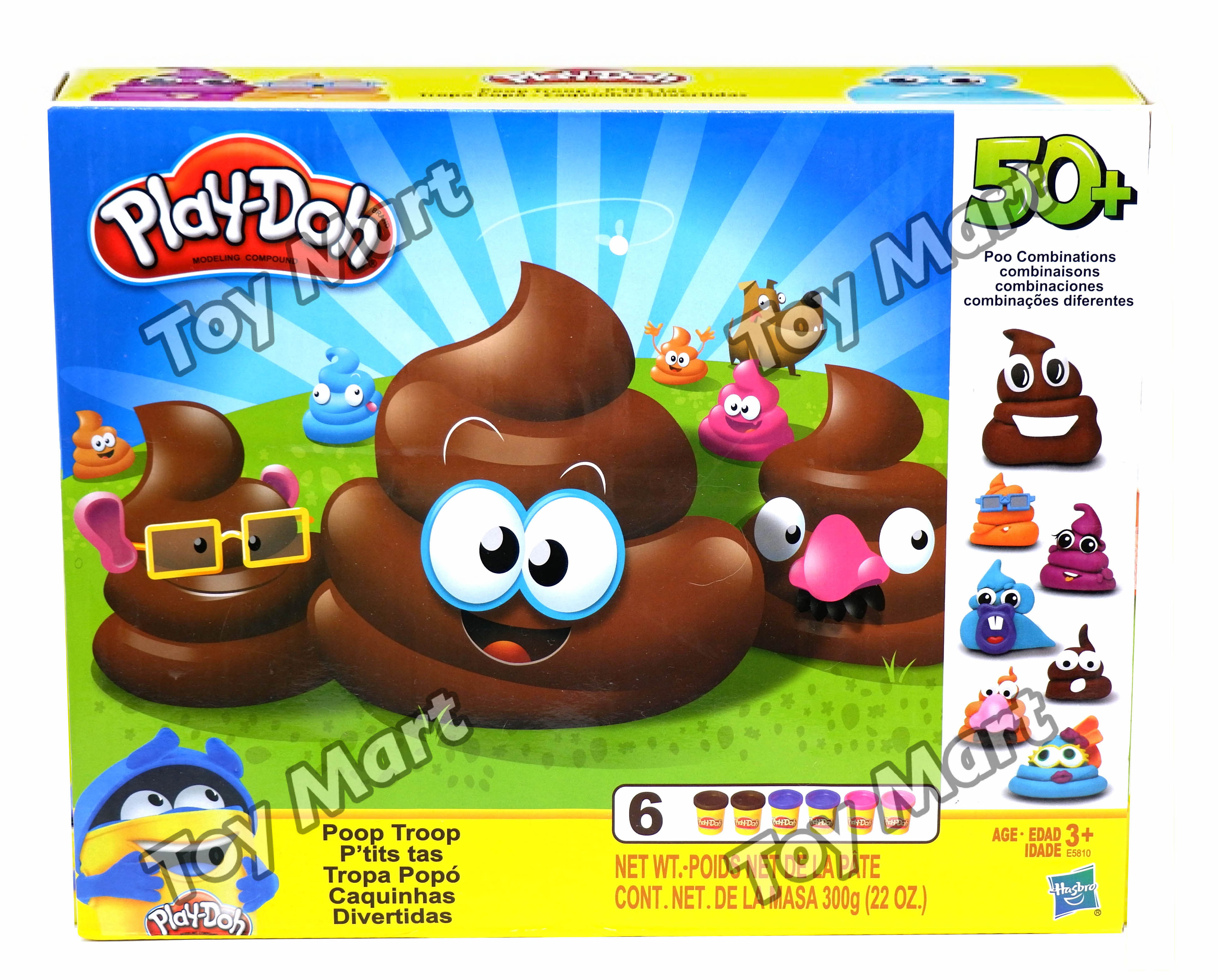 Playdoh Poop Troop Clay Play Set with 6 Cans of Playdoh Clay Imported ...