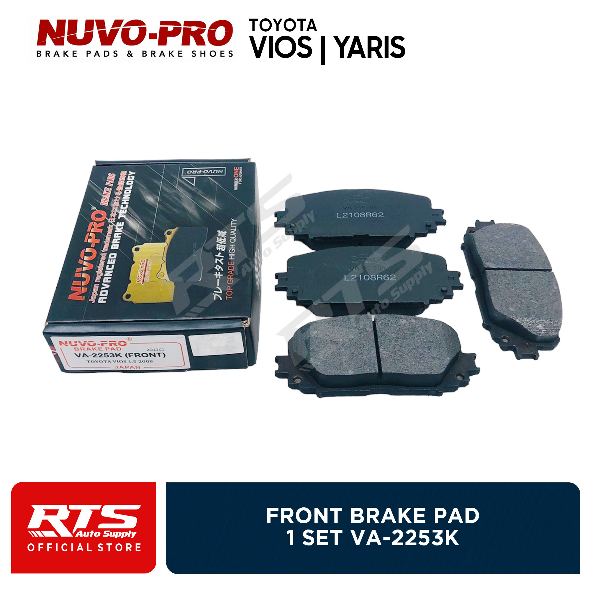 Nuvo-Pro Front Brake Pad Toyota Vios G/S 2008 - 2012 / Vios 2013 - 2022 ...