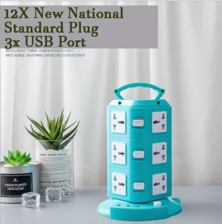 Vertical Tower Smart Secure Socket 4 Layer Extension 4 Power Strip ...