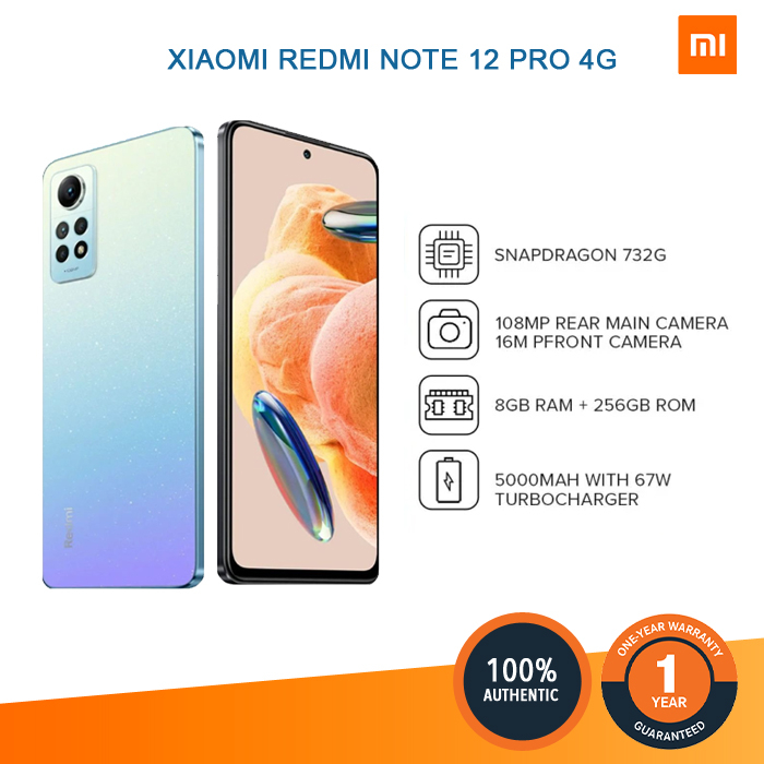Xiaomi Redmi Note 12 Pro 4g , 8GB + 256GB Global Version | Lazada PH