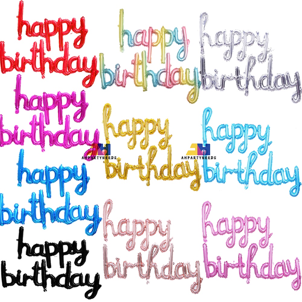 Cursive Conjoined Lower case Letters Happy Birthday Shower Birthday ...
