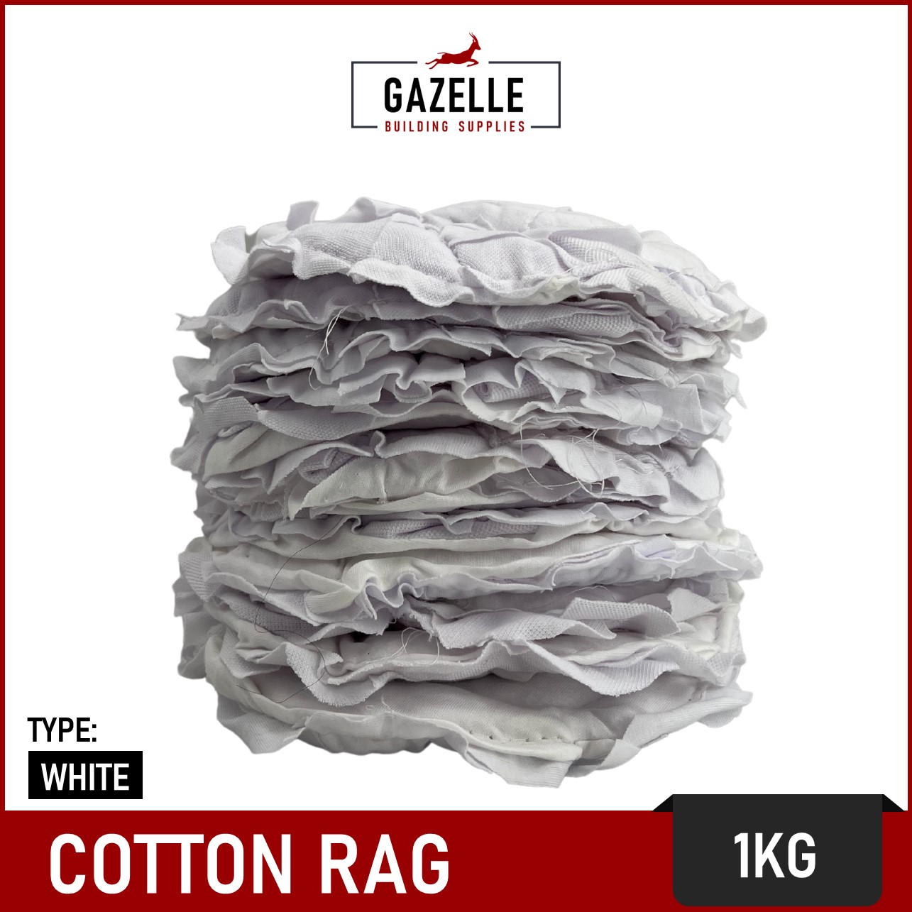 Cotton Rag Multipurpose Cloth for Cleaning Sewn Cotton Rag 6" High ...
