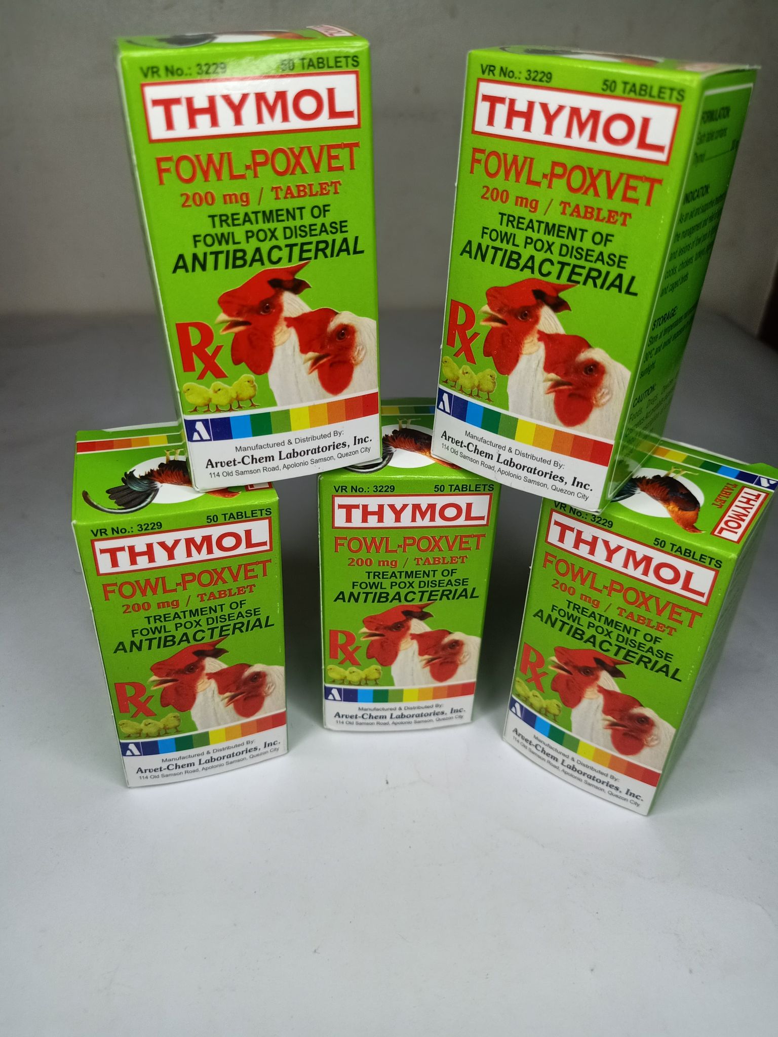 [VETKLIX] 5 Containers THYMOL tablets prevents fowlpox FOR GAMEFOWL ...