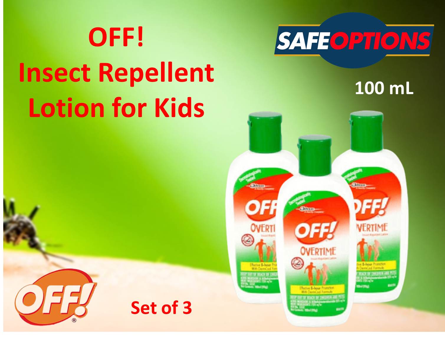 Authentic OFF! Overtime Insect Repellent (Anti-Mosquito) Lotion 100mL ...